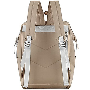 himawari Laptop Backpack for Women&Men Travel Backpack With USB Charging Port Large Business Bag Water Resistant College Bag Computer Bag Doctor Bag (1881-Khaki, Regular)