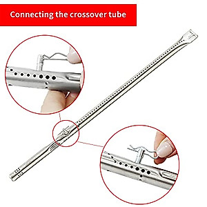 FIRXZYMZ Replacement Parts Kit for Charbroil Performance 5 Burner 463347519, 475 4 Burner 463347017 463673017 463376018P2, Heat Plates Burner Grills Adjustable Crossover Tube