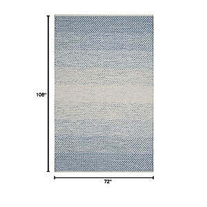SAFAVIEH Montauk Collection Area Rug - 6' x 9', Blue & Ivory, Handmade Cotton, Ideal for High Traffic Areas in Living Room, Bedroom (MTK601B)