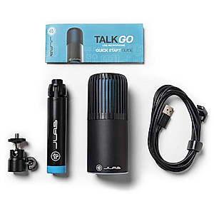 JLab Talk Go USB Microphone, USB-C Output, Cardioid or Omnidirectional, 96k Sample Rate, 20Hz, 20kHz Frequency Response, Volume Control and Quick Mute, Plug and Play