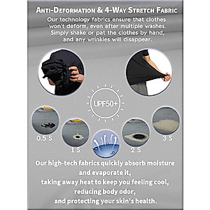 2 Pack Men's Performance T-Shirt Wrinkle-Resistant Quick Dry Short Sleeve Moisture Wicking UPF 50+ Sun Protection Sports(Black Army Green,M)