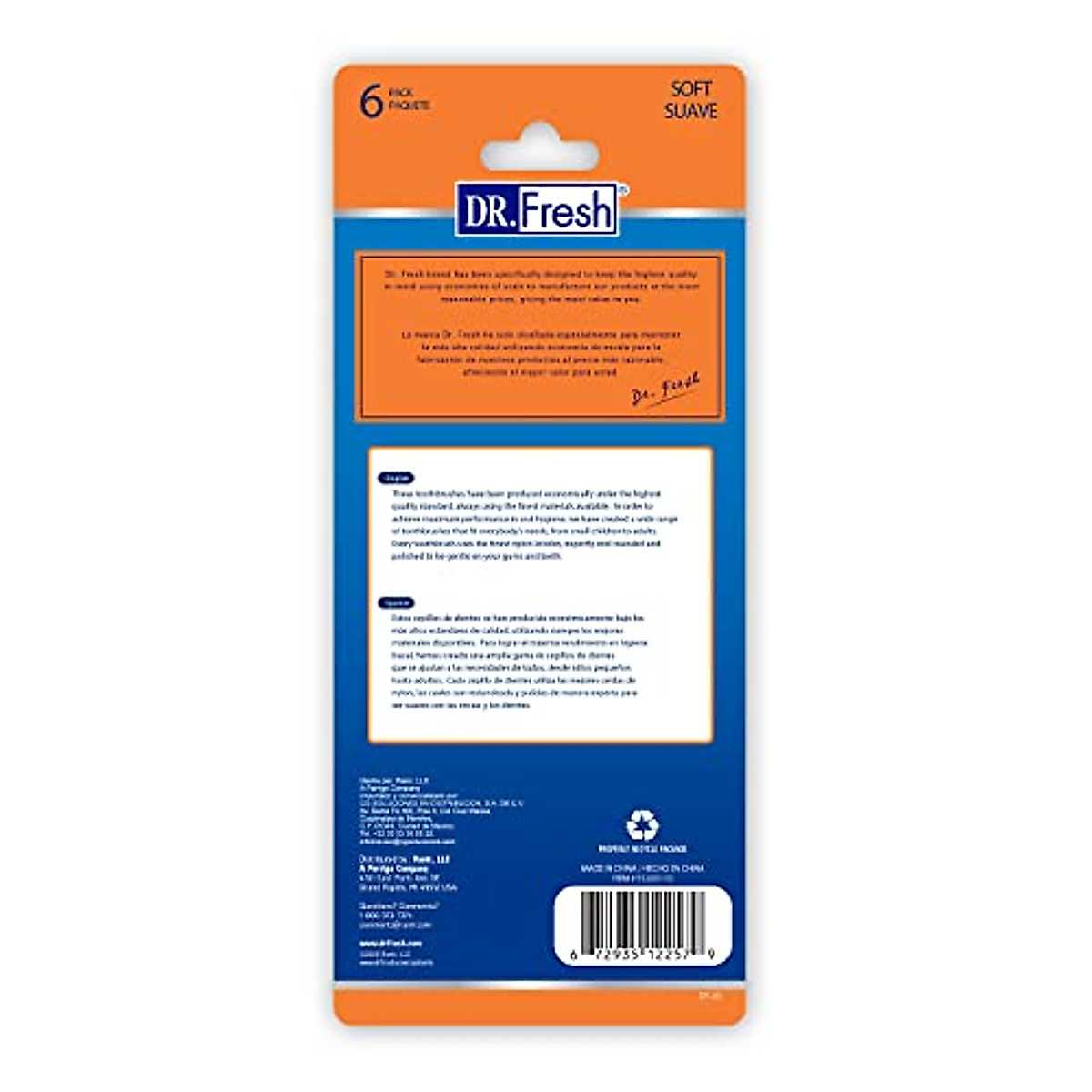 Dr. Fresh Extreme Value Toothbrush Soft Bristles, 6 Count (Pack of 6)