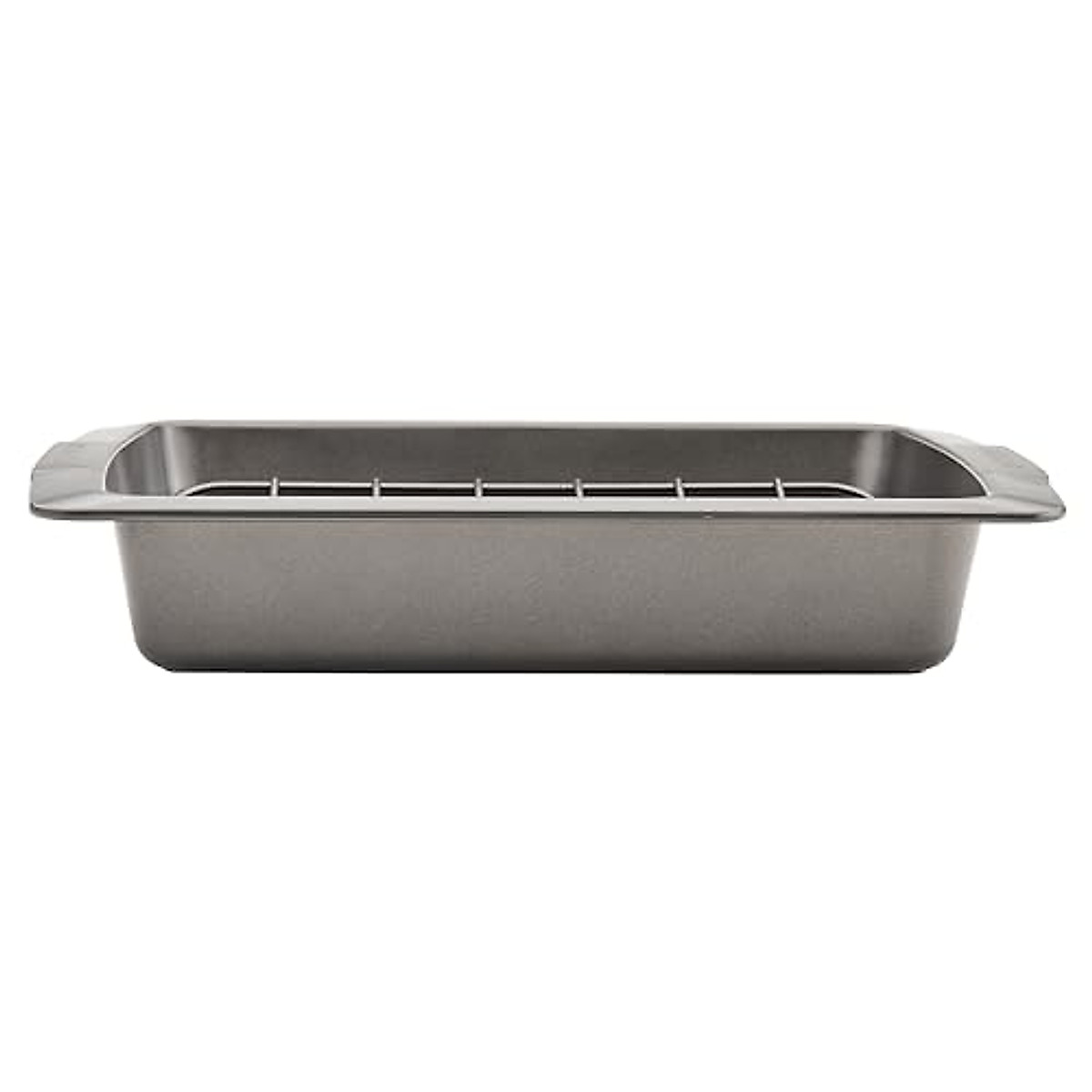 Farberware Bakeware Nonstick Roasting Pan/Roaster with U-Rack, 14.75 Inch x 10.75 Inch - Gray