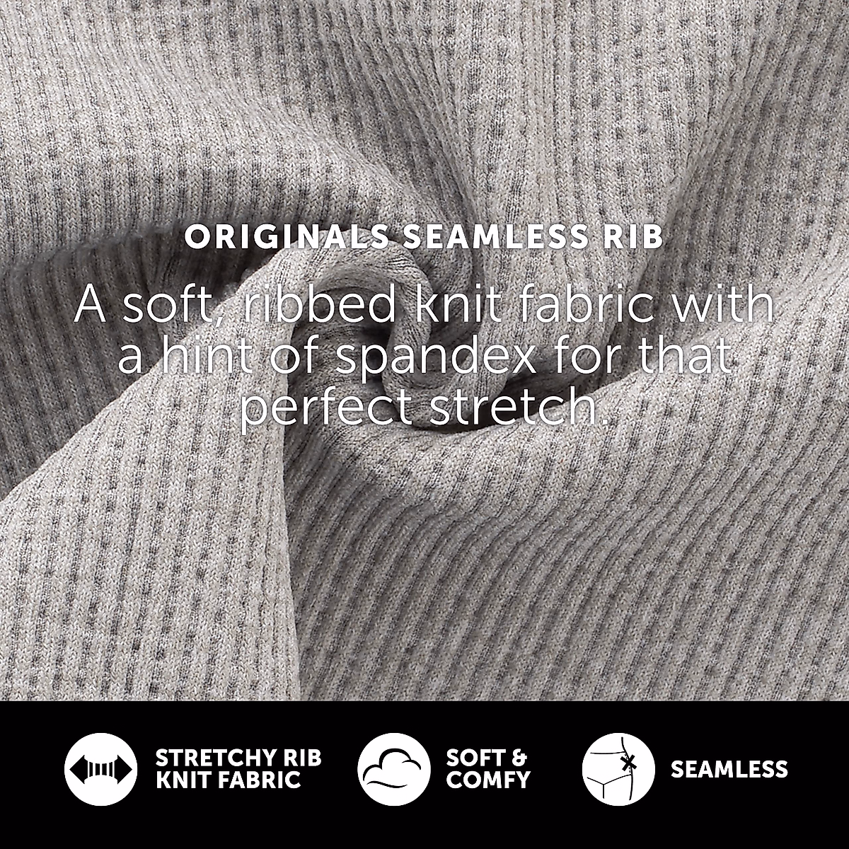 Hanes Women's Originals Seamless Rib Crop Bralette, Wireless Scoop Pullover Bra, ComfortFlex Fit, White, Medium