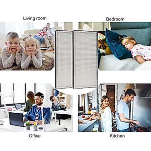 Drolma 2 Pack MA-40 H13 True HEPA Replacement Filter Compatible with Medify Air MA-40 Air Purifier MA-40A and MA-40B, 3-in-1 Filters includes Activated Carbon Filter, Part# ME-40