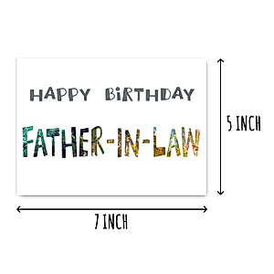 Happy Birthday Father-In-Law - Father-In-Law Birthday Card - Father-In-Law Card - Card For Father-In-Law Modern - Father-In-Law Birthday Card