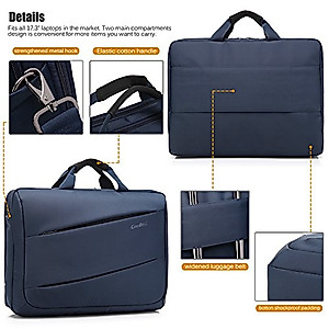CoolBELL 17.3 inch Laptop Messenger Bag Multi-functional Briefcase Multi-compartment Handbag Include shoulder strap For Macbook/Acer/HP/Dell Alienware/Lenovo/Men/Women (Blue)