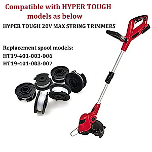 QUASION Weed Eater String for Hyper Tough HT-19-401-003-06 & HT-19-401-003-07,String Trimmer Line 0.065" 16 Feet,20V Max Weed Eater Spool Replacement,6 Pack