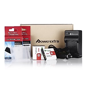 NP-BG1 Powerextra 2 Pack Battery with Charger for Sony NP-BG1 Type G Battery and Cyber-Shot DSC-H3 DSC-H7 DSC-H9 DSC-H10 DSC-H20 DSC-H50 DSC-H55 DSC-H70 DSC-H90 DSC-HX5V DSC-HX7V DSC-HX9V DSC-HX10V