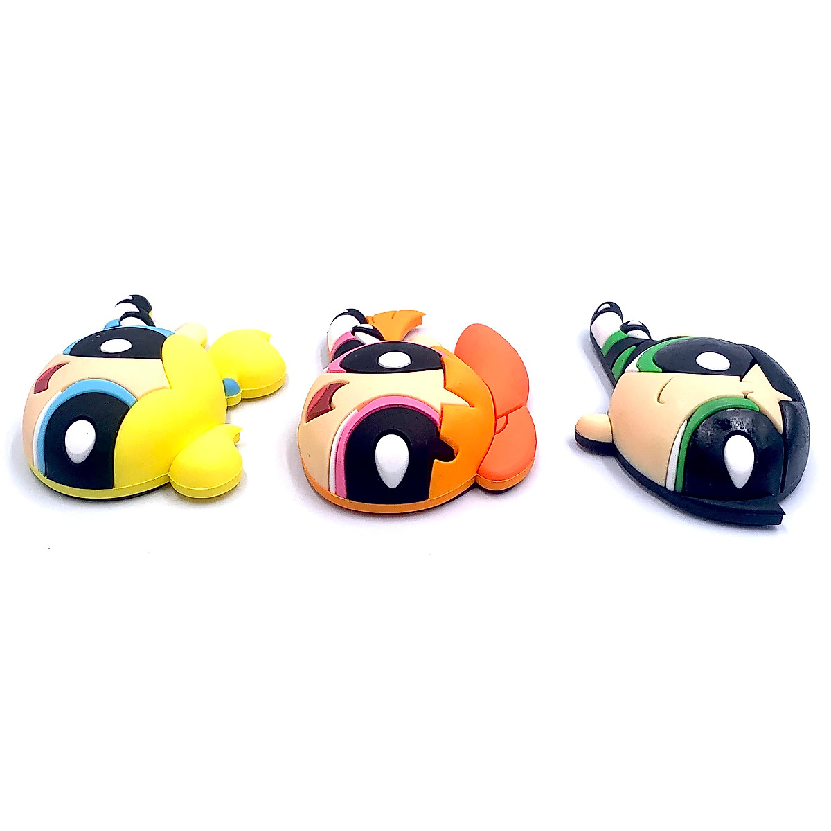 Monogram Powerpuff Girls 3 Piece Magnet Set –Bubbles, Blossom and Buttercup 3D Foam Magnet - Magnet for Refrigerators, Office and Lockers