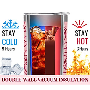 Onebttl Monogrammed Gifts for Women, Personalized Travel Mugs, Unique Coffee Tumbler with Initials for Her on Birthdays Christmas, Rose Gold, S