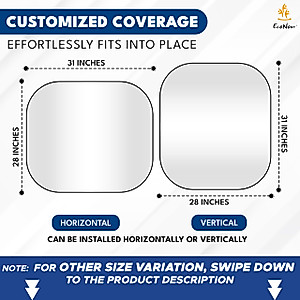 EcoNour Car Windshield Sun Shade Foldable | Front Windshield Shade for Sun, Heat and UV Rays | Sunshade for Car Front Window and Interior Sun Protection | Medium (28 x 31 inches)