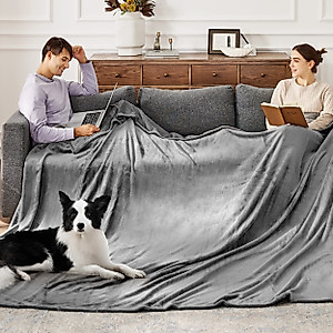 Bedsure Oversized King Fleece Blanket 120"x120" - Soft Cozy Extra Large Throw Blankets for Bed, Sofa, Couch, Travel, Camping，California King Warm Blanket in Winter 10x10