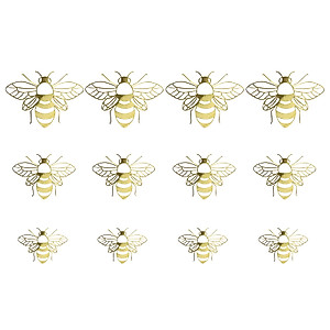Bee Wall Decals Honey Bee Wall Decor Bee Wall Stickers Gold Honey Bee Decals,Honeycomb Wall Decals,Removable DIY Bee Decoration Decals for Kids Bedroom Living Room Nursery Playroom Decorations (A)