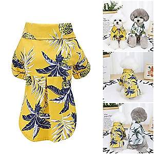 Pet Clothes for Medium Dogs Summer T Shirts Floral Cat Shirt Hawaiian Printed Pet T Shirts Breathable Clothing Beach Puppy Shirt Sweatshirt for Small