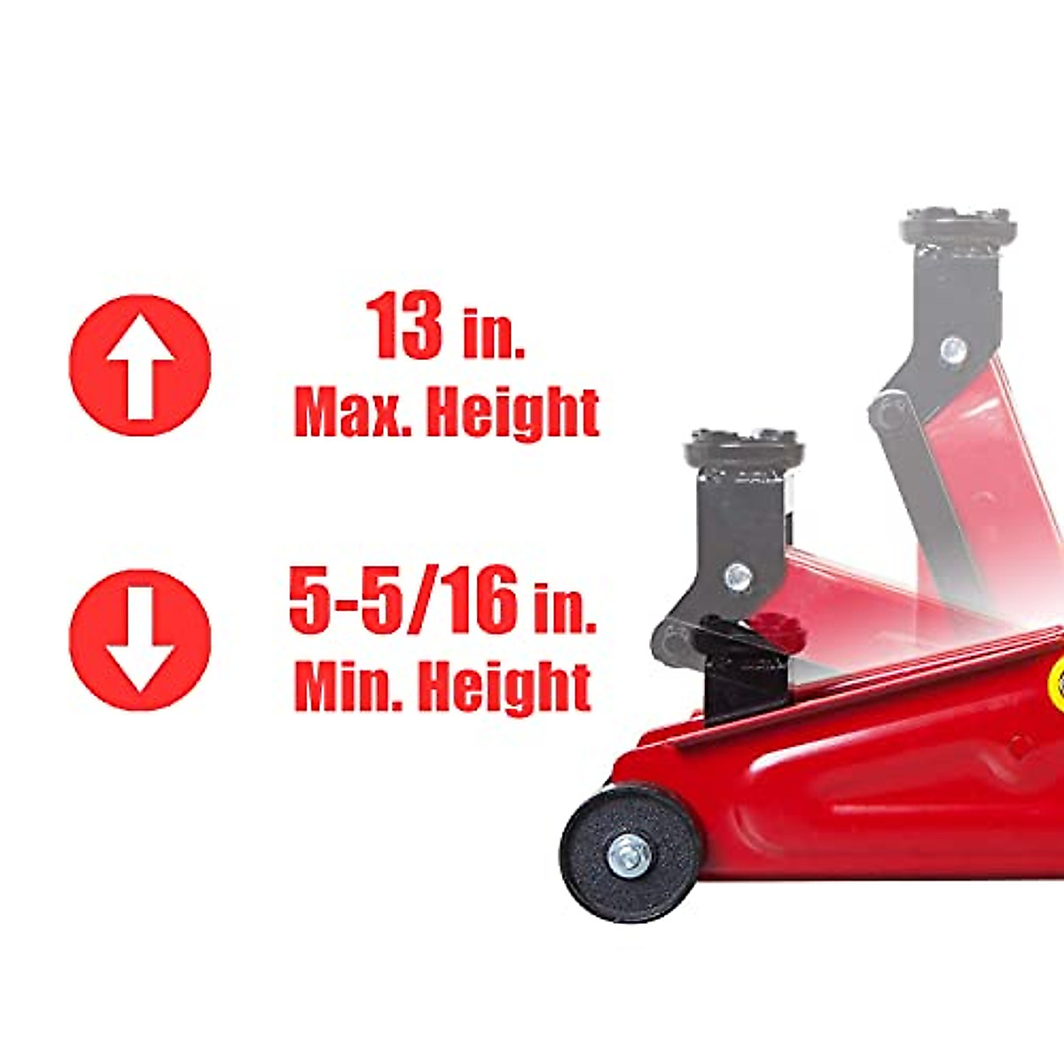 BIG RED T820014S Torin Hydraulic Trolley Service/Floor Jack with Blow Mold Carrying Storage Case, 1.5 Ton (3,000 lb) Capacity, Red