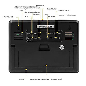 CO2 Monitor, Automatic Brightness Adjustment 6 in 1 Multifunction Carbon Dioxide Detector Historical Data Record for Offices