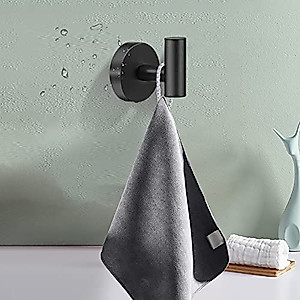 TUTURUA Matte Black Wall Towel Hooks, Heavy Duty Door Hanger Bathroom Hooks Stainless Steel Towel Hooks Bathroom Coat Hook for Bedroom, Bathroom, Kitchen, Living Room, Cabinet, Door (2 Packs)