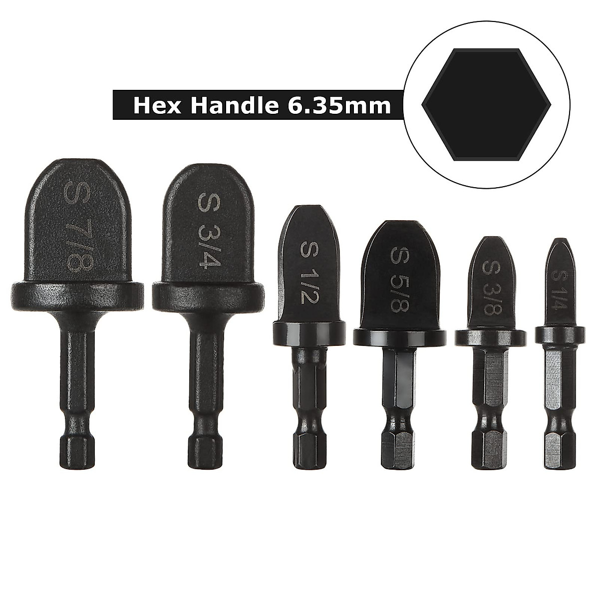 DIRBUY 6PCS Swadge Tool HVAC Air Conditioner Copper Pipe Tube Expander with 1/4", 3/8", 1/2", 5/8", 3/4", 7/8", Bits Swaging Tool Drill Bit Set