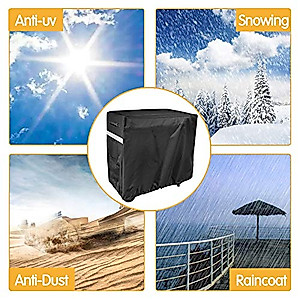 Grisun Griddle Cover for Camp Chef FTG600 Flat Top Griddle, 600D Fabric Waterproof Anti-Fade BBQ Cover for Blackstone 22" Griddle, Pit boss 22" Griddle with Stand, Come with Support Pole