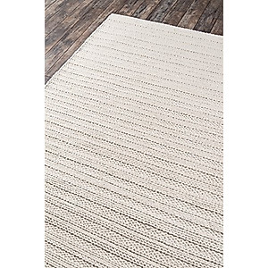 Momeni Andes Wool and Viscose Area Rug, 7'9" X 9'9", Ivory