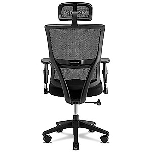 MAVIX M4 Gaming Chair: 19.5” Mesh Seat, DVL, Fixed Back Recline - Airy Comfort/Responsive Support/Adjustable Features for Gamers (Black)