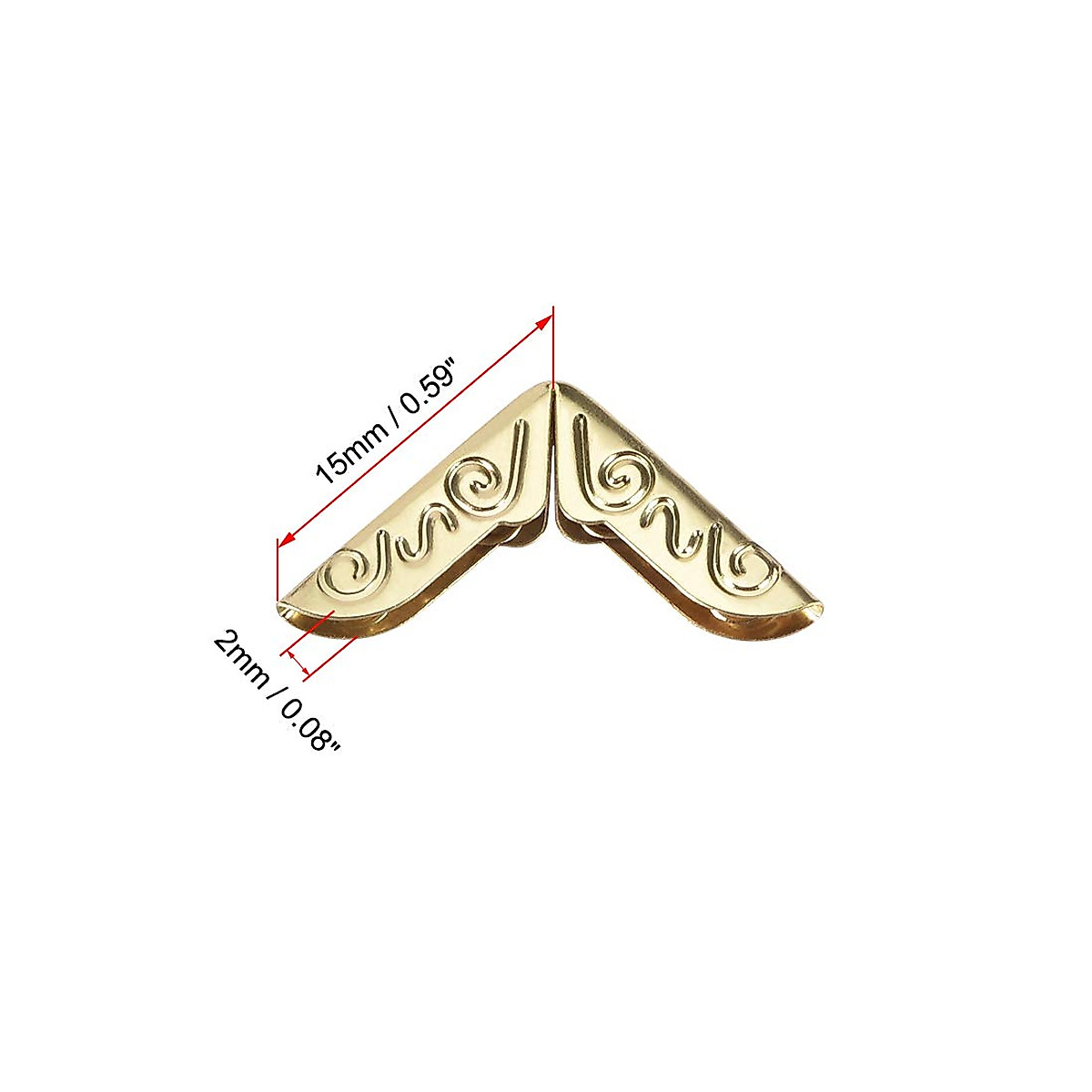 uxcell Metal Book Corner Protectors Edge Cover Guard 15 X 15 X 2mm Gold Tone 30pcs