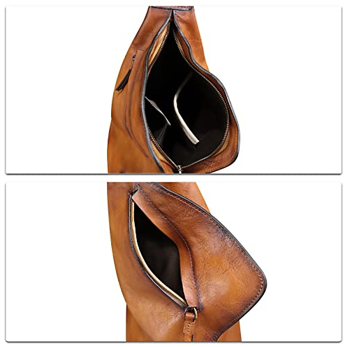 FEIGITOR Genuine Leather Sling Bag Retro Crossbody Sling Backpack Handmade Chest Shoulder Hiking Daypack Cycling Purse Fanny Pack (Brown)