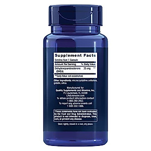 Life Extension DHEA 25 mg – For Optimal Hormone Balance, Immune & Cardiovascular Health and Anti-Aging – Promotes Healthy Mood & Well-Being - Non-GMO, Gluten-Free, 100 Capsules