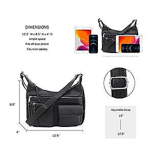 Jessie & James Large Concealed Carry Crossbody Bag For Women Gunbag Shoulder Purse With Detachable Holster Black