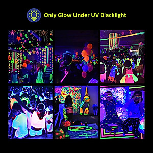 SIKEDEPRO Neon Gaffer Cloth Tape,6 Colors Black Light Tape Sets,Fluorescent UV Blacklight Glow in The Dark Tape for UV Party (0.6 inch x 16.5 feet)