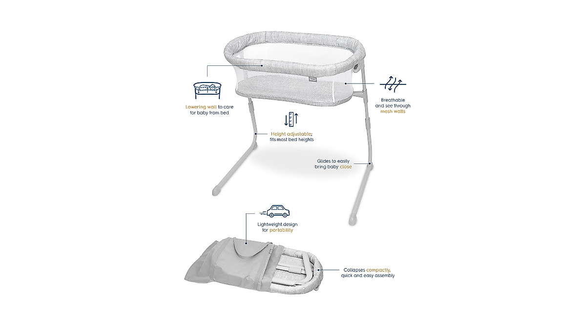 HALO Baby Flex BassiNest - Portable, Adjustable Travel Bassinet
