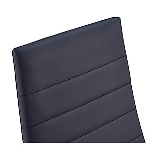 POULEII Dining Chairs Set of 4, Leather Dining Chairs with Padded Seat Foot Cap Protection,Ergonomic Curved Back for Dining Kitchen Living Room