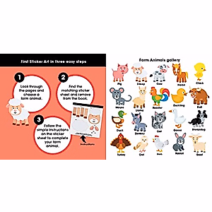 First Sticker Art: Farm Animals: Color By Stickers for Kids, Make 20 Pictures! (Perfect Christmas Gift, Stocking Stuffer for Ages 3+)