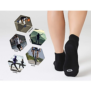 CelerSport 6 Pack Men's Ankle Socks with Cushion, Sport Athletic Running Socks, Black, X-Large