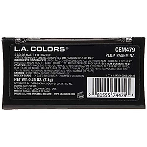 L.A. COLORS 5 Color Matte Eyeshadow Palette, Plum Pashmina CEM479