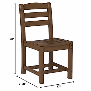 POLYWOOD TD100TE La Casa Café Dining Side Chair, Teak