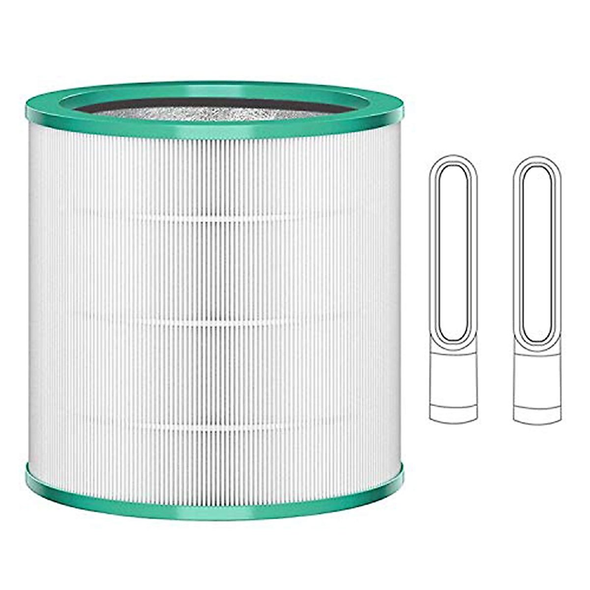 True HEPA Filter Compatible with Dyson Pure Cool Link and Tower TP02 and TP03 Models, Approx7.5  (Fit 1st & 2nd Generation), Part # 968126-03