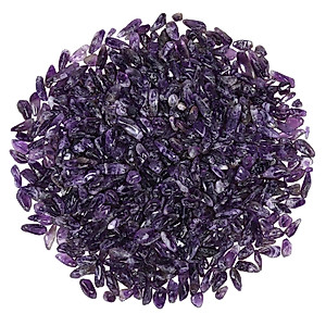 Rockcloud 1 lb Amethyst Small Tumbled Chips Crushed Stone Healing Reiki Crystal Jewelry Making Home Decoration