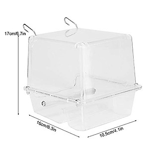 Bird Feeder, Automatic Bird Feeder for Cage Transparent Plastic Bird Seed Feeder Food Container Feeding Station for Canary Cockatiel Finch Parakeet