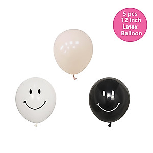 100% LIKED-One Happy Dude Balloon Set, 40” Black One|Black & White Smiley Face Latex |Checkered Foil for One Happy Dude Birthday Decorations, Baby Shower,1st Birthday Party Supplies
