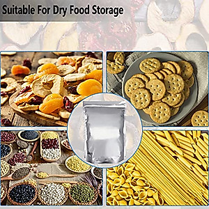 25PCS Mylar Bags For Food Storage, 1 Gallon Mylar Bags With Oxygen Absorbers (300CC×25PCS), Extra Thick Stand-Up Zipper Pouches Resealable Heat Sealable Bags(10"x14")