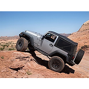 Smittybilt Replacement Soft Top with Tinted Windows and No Upper Doors (Black Diamond) - 9075235