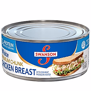 Swanson White Premium Chunk Chicken Breast with Rib Meat Packed in Water, 9.75 oz. (Pack of 12)
