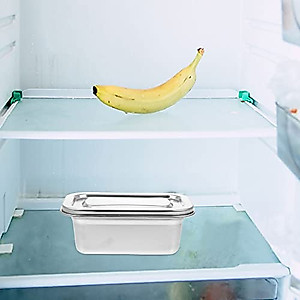 Hemoton Reusable Ice Cream Storage Containers with Lids Stainless Steel Food Keeper Freezer Box Insulated Ice Cream Tub for Refrigerator Home Made Ice Cream