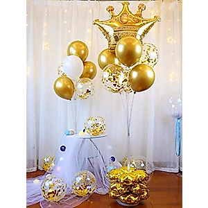 Tellpet Crown Balloons Foil Helium Mylar Balloon, Gold, 2 Pieces