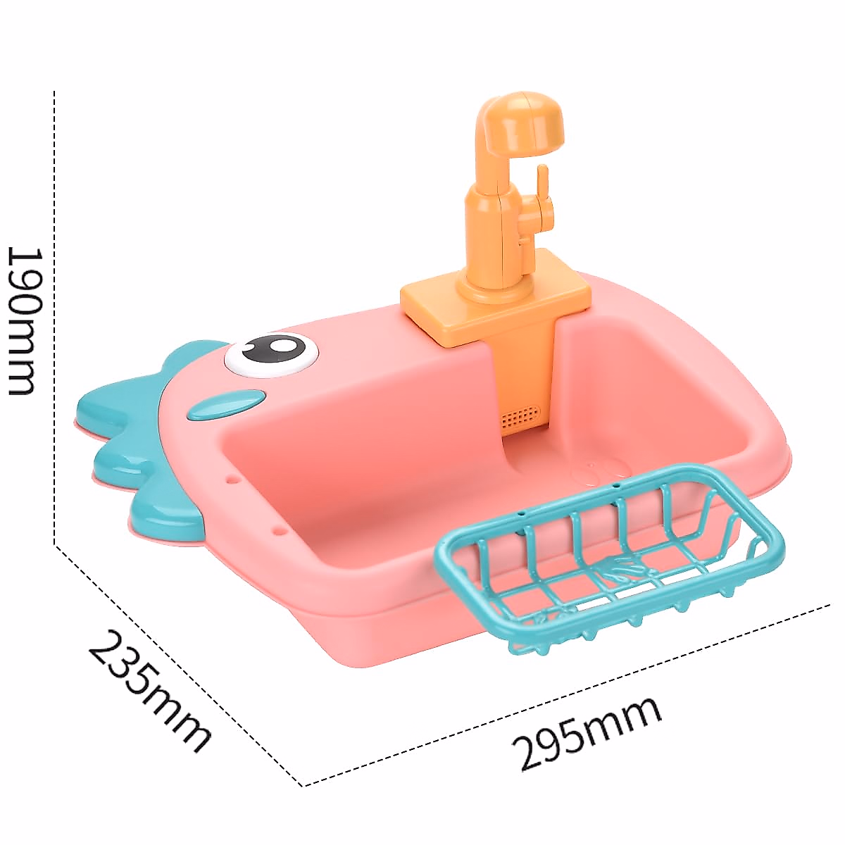 Kitchen Sink Toys with Running Water and Electric Faucet Automatic Water Cycle System，Play Kitchen Toy Accessories for Toddler,Pool Floating Fishing Toys，Pretend Role Play Toys for Boys Girls