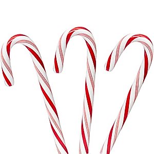 Red & White Jumbo Candy Canes Peppermint Flavor 8in Classic Hard Candy Suckers for Kids Adults Christmas Tree Table Decoration Xmas Stocking Stuffers Holiday Goody Bag Filler & Party Favor 3 Count