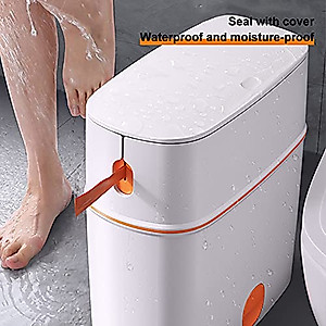 WAYUTO Automatic Packaging Trash Can Nordic Waste Basket Push Top Trash Can with Lid Modern Square Trash Bin for Kitchen Bathroom Living Room Trash Can