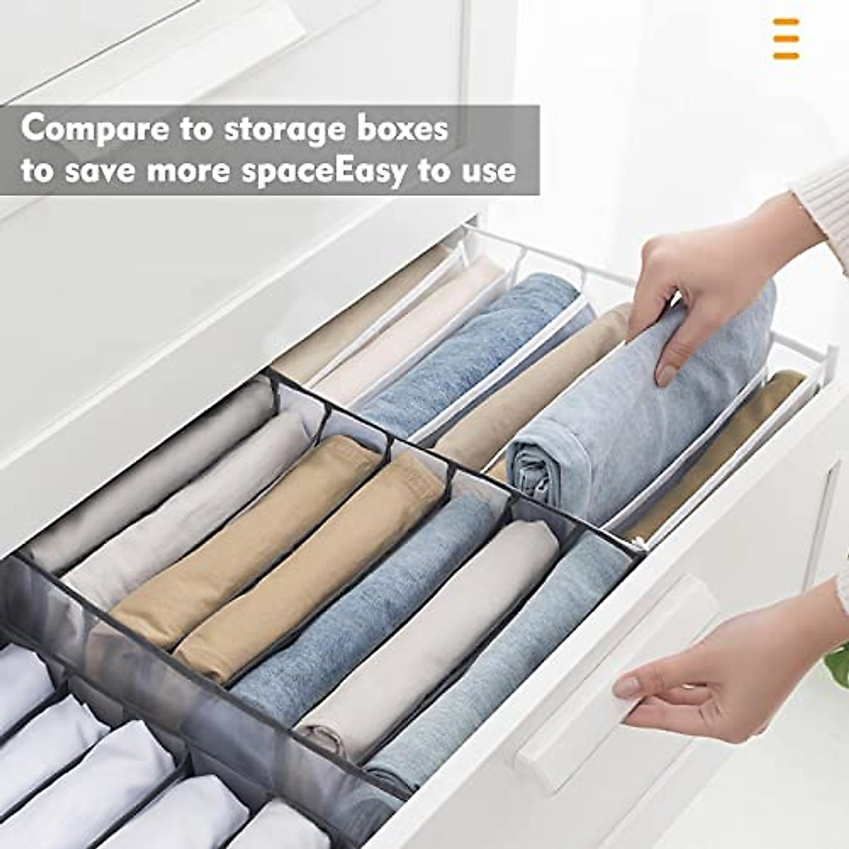 3 Pack Foldable Closet Drawer Organizer 7 Grids 9 Grids Washable Wardrobe Clothes Organizer Drawer Clothes Dividers Jeans T-shirt Legging Shirt Drawer Dividers Organizers